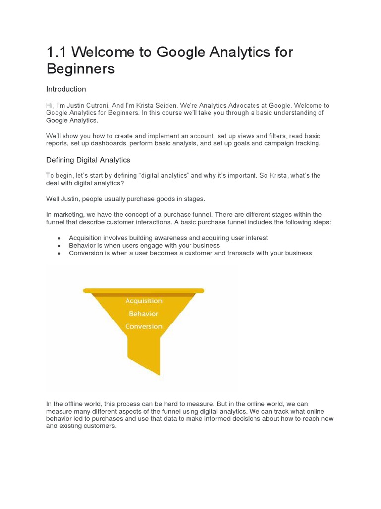 Google Analytics Beginners | PDF | Online Advertising | Websites