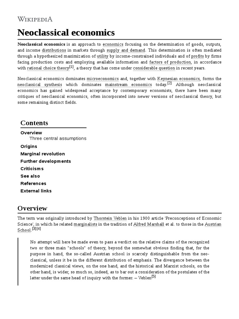 Neoclassical Economics | PDF | Neoclassical Economics | General ...