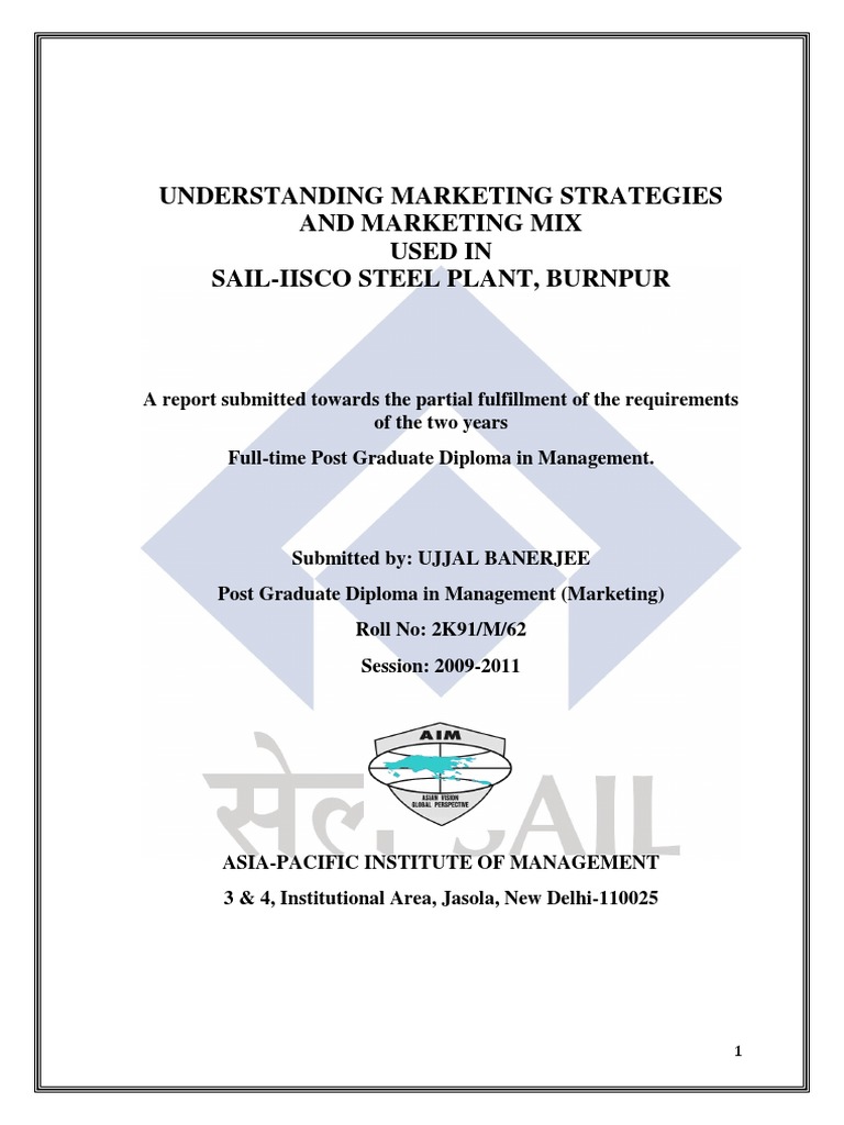 SAIL-ISP Marketing Strategies | PDF | Coke (Fuel) | Blast Furnace