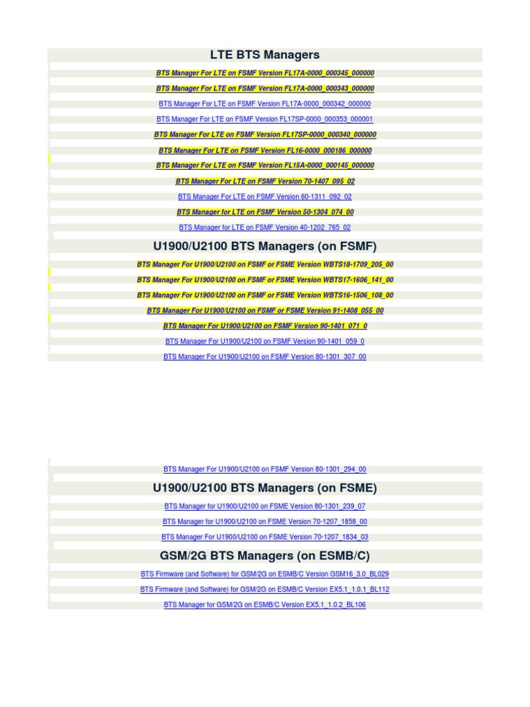 LTE BTS Managers | PDF