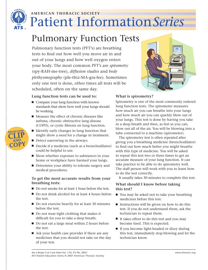 Pulmonary Function Tests | PDF | Health Sciences | Clinical Medicine