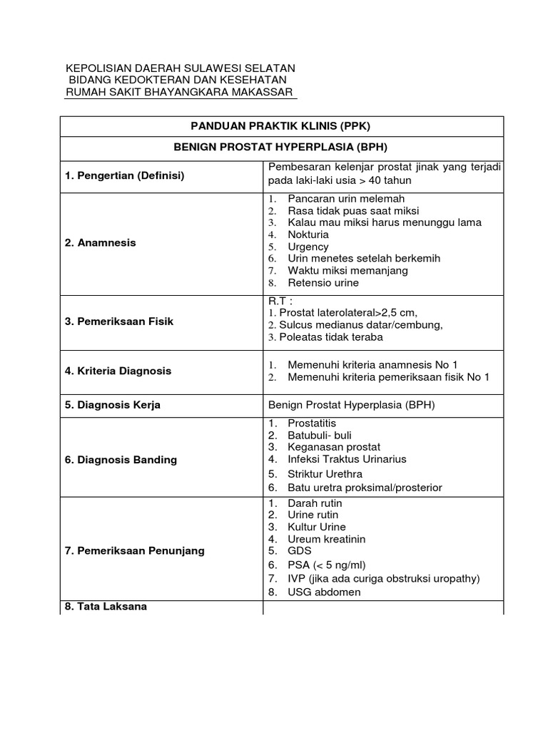 Benign Prostat Hyperplasia (BPH) | PDF