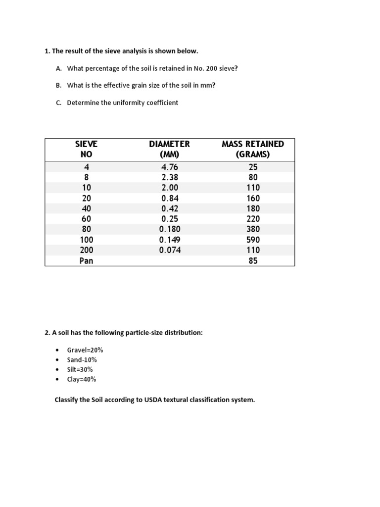 Sample Problem | PDF | Silt | Sand
