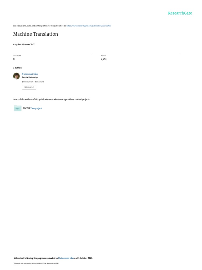 IRT Machine Translation | PDF | Translations | Interpretation (Philosophy)