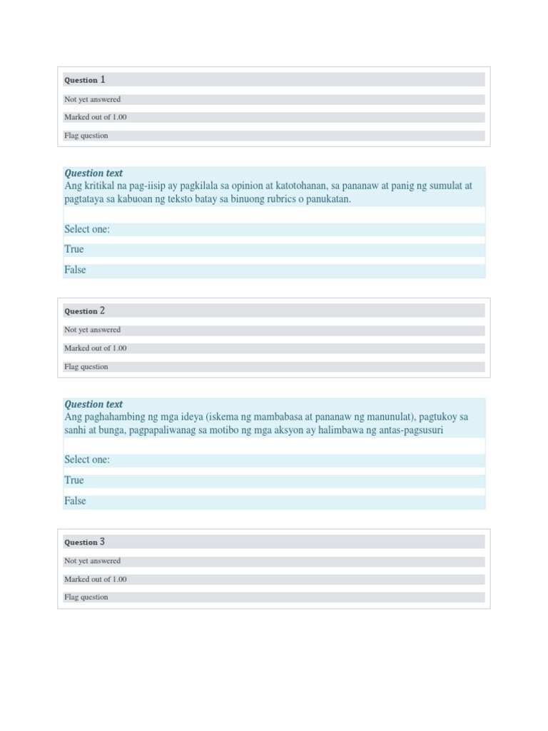 Prelim Kritikal Na Pagbasa Pagsulat at Pag Sasalita | PDF