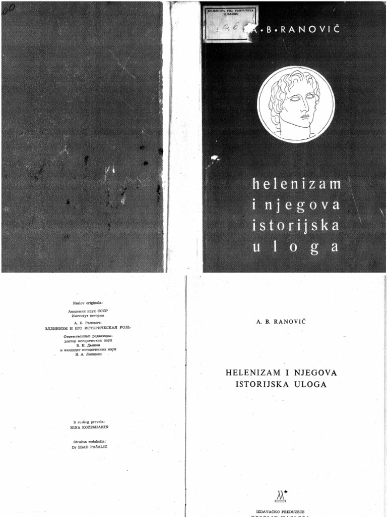 Helenizam I Njegova Istorijska Uloga - A - B - Ranovic PDF | PDF