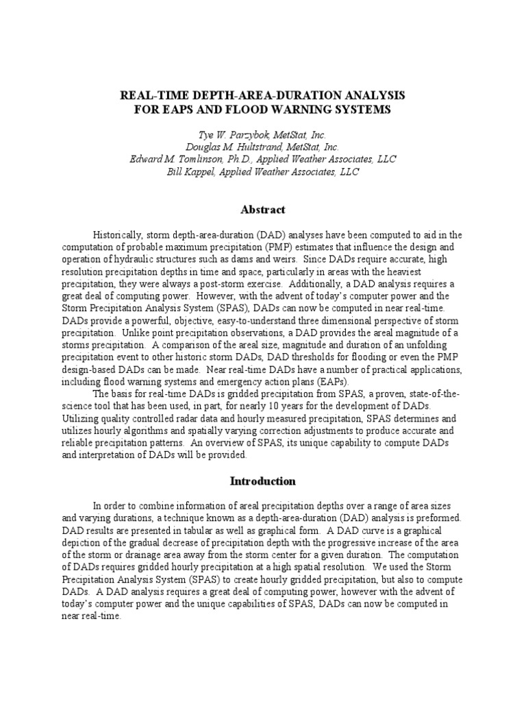Real-Time Depth-Area-Duration Analysis | PDF | Flood | Precipitation