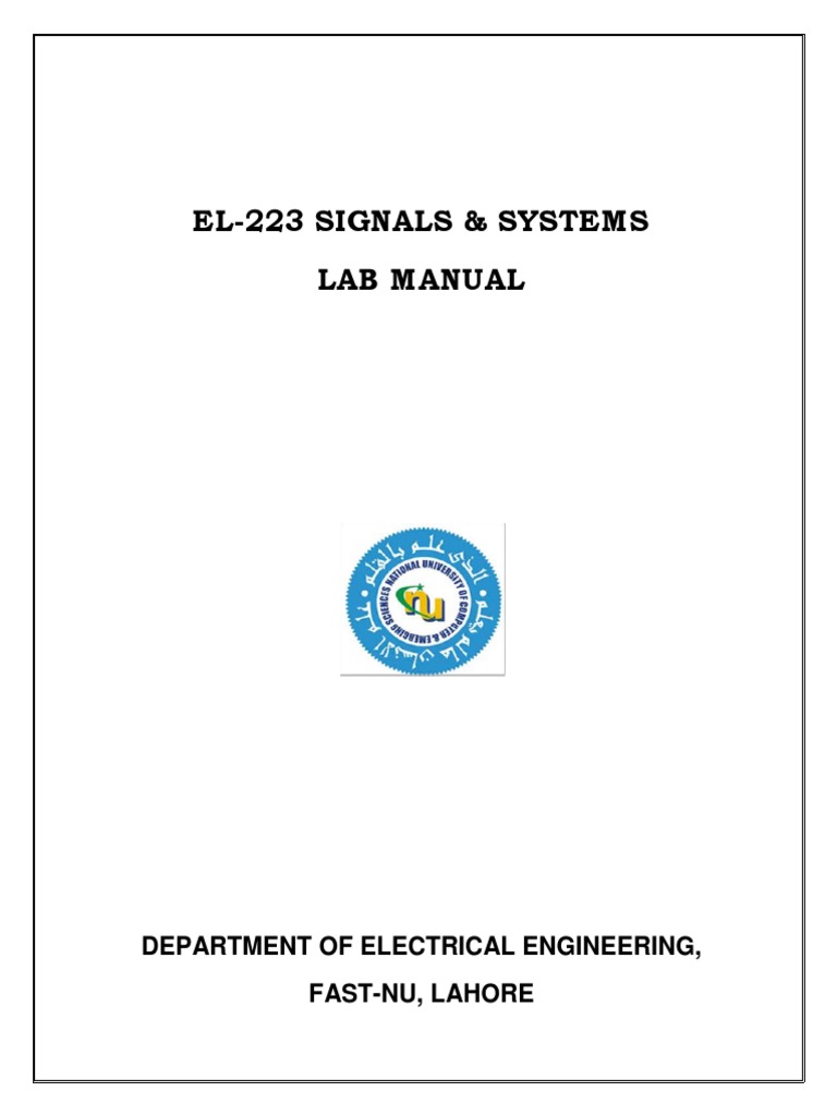Signal and Systems Lab Manual PDF | PDF | Matrix (Mathematics) | Complex Number