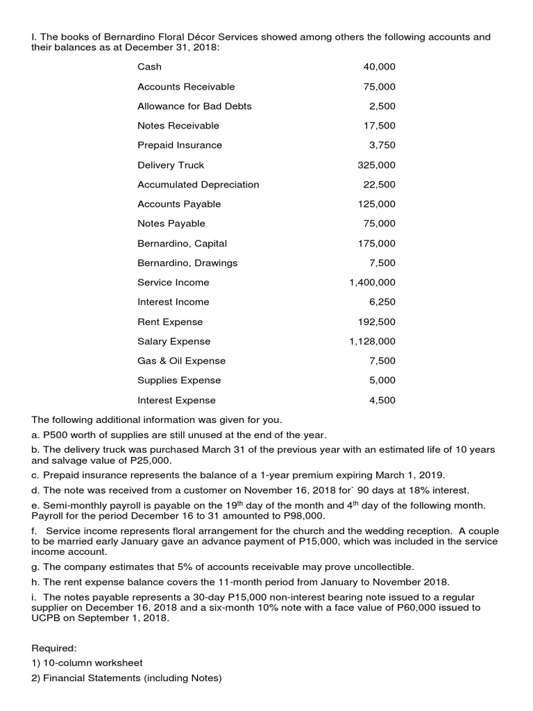 Worksheet Problems | PDF | Expense | Bookkeeping
