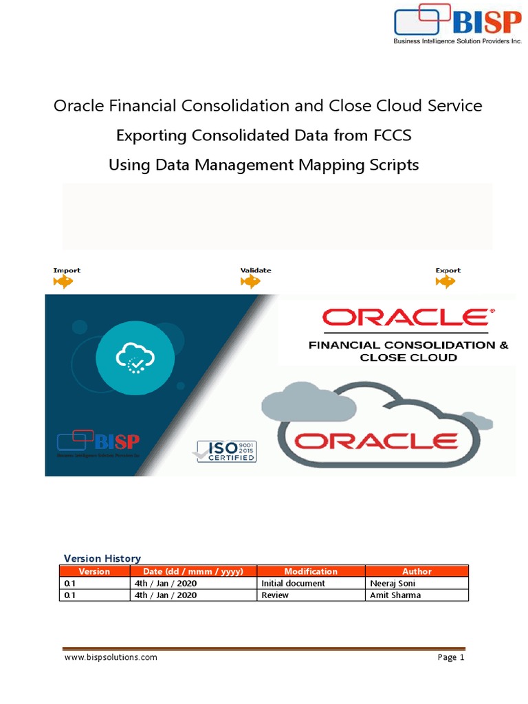Oracle Fccs Data Export Using Data Management Pdf Computer Data Computing