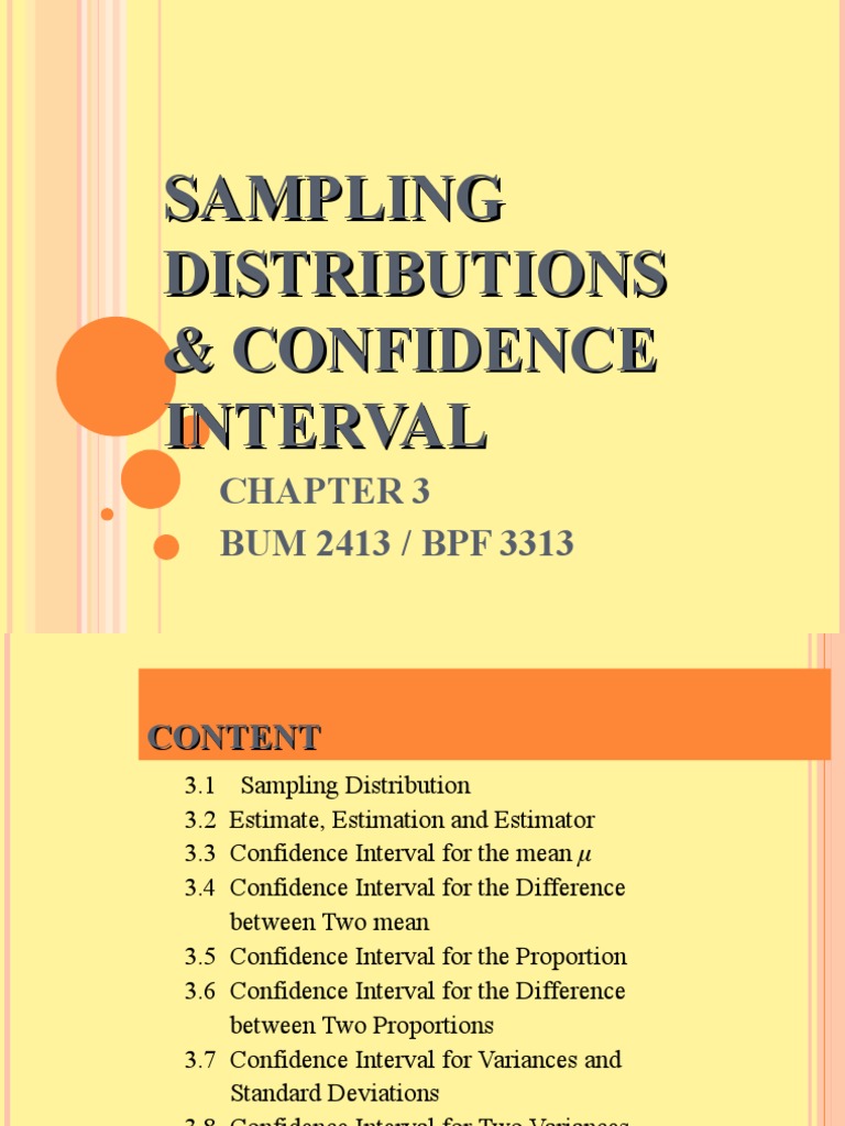 Sampling Distributions & Confidence Intervals | PDF | Confidence ...