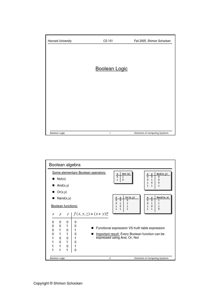 Boolean Logic PDF | PDF | Logic Gate | Boolean Algebra