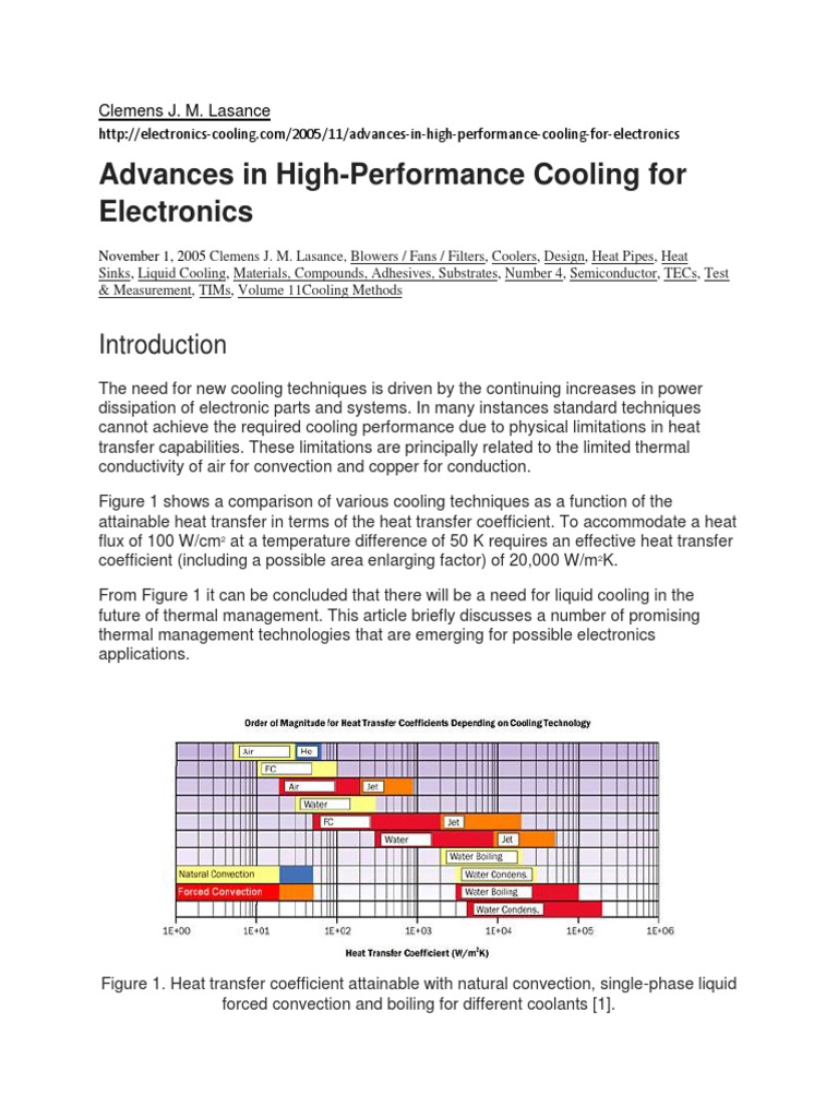 Cooling For Electronics | PDF | Heat Transfer | Thermal Conductivity