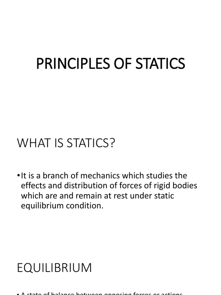 Principles of Statics | PDF | Force | Physical Sciences