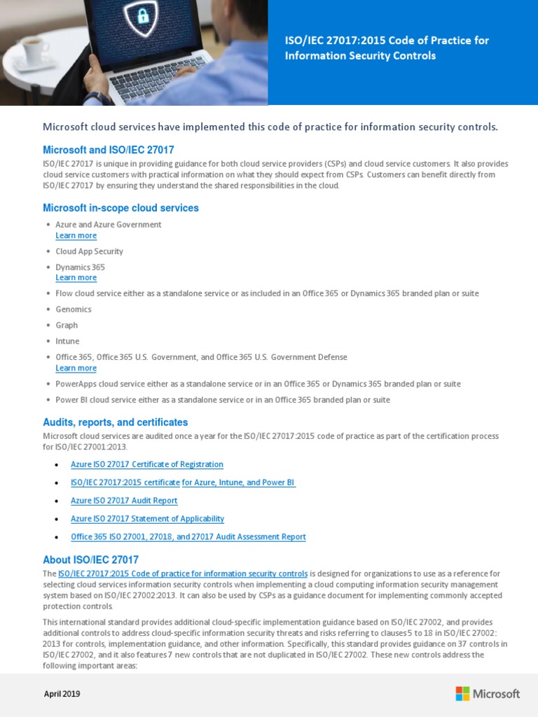 ISO IEC 27017 - Backgrounder | PDF | Cloud Computing | Information Security