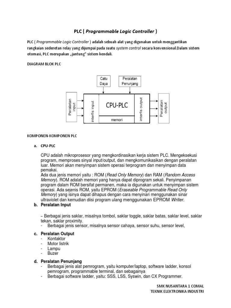 Rangkuman PLC (PENGENALAN) | PDF