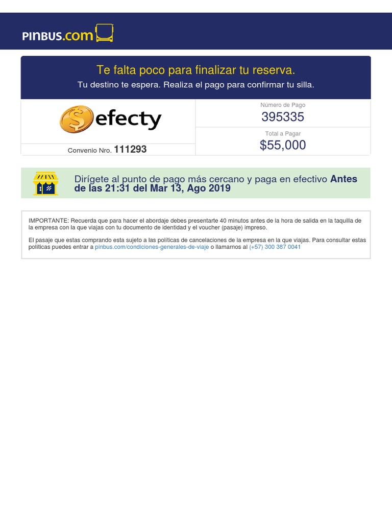 Efecty Pin Bus5d5356581e9fd | PDF