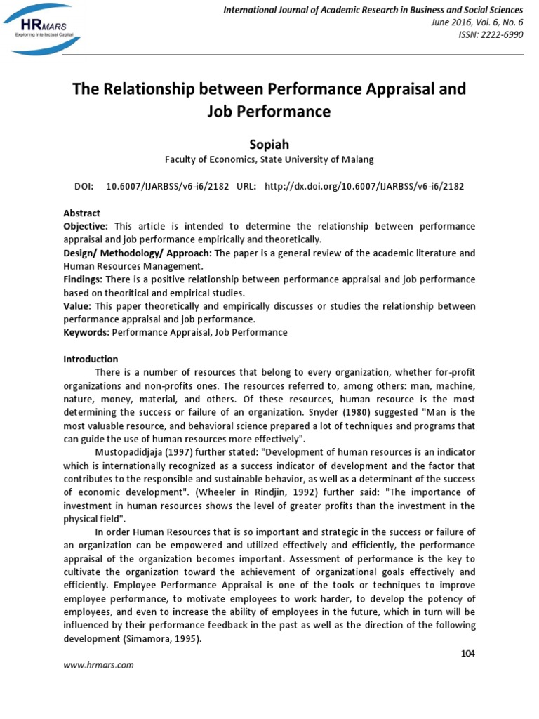 The Relationship Between Performance Appraisal and Job Performance ...