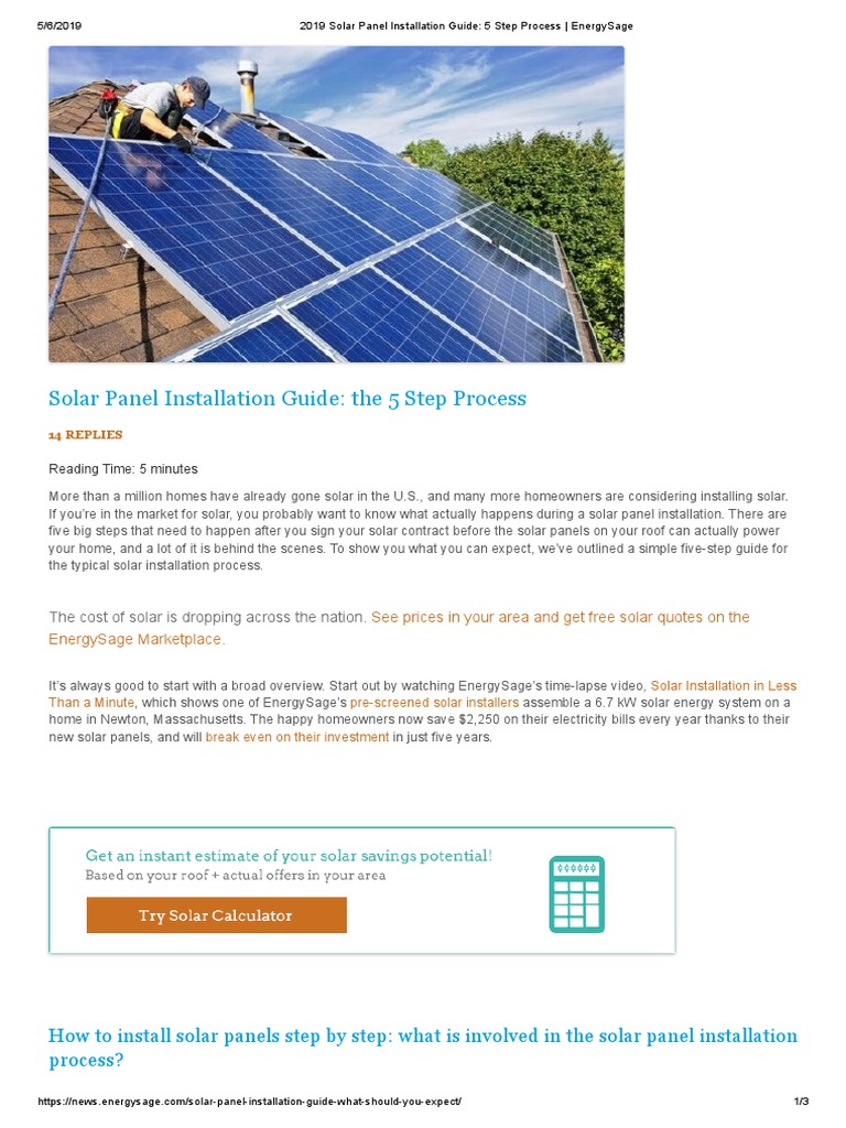 2019 Solar Panel Installation Guide - 5 Step Process - EnergySage ...