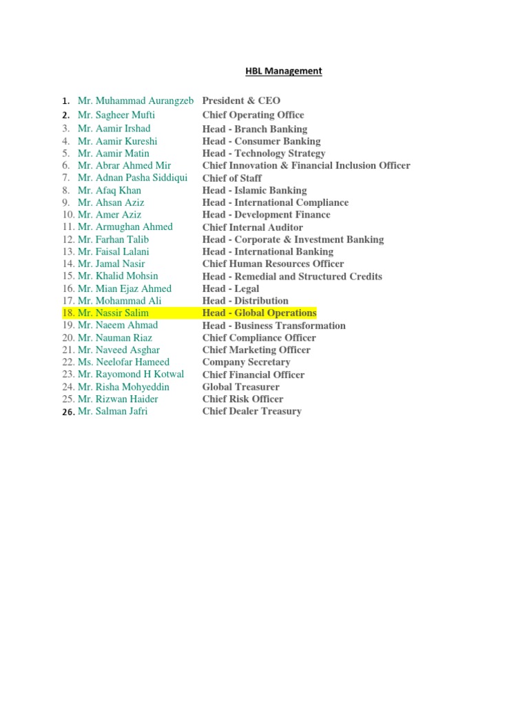 HBL Management | PDF