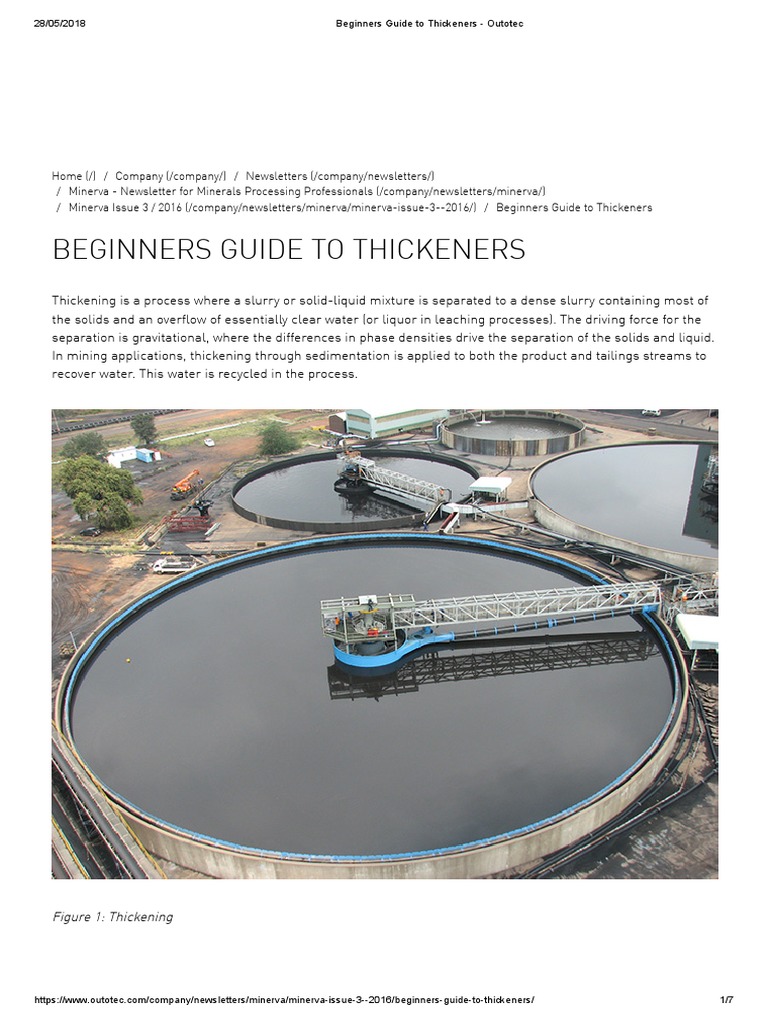 Beginners Guide To Thickeners - Outotec | PDF | Control System | Chemistry