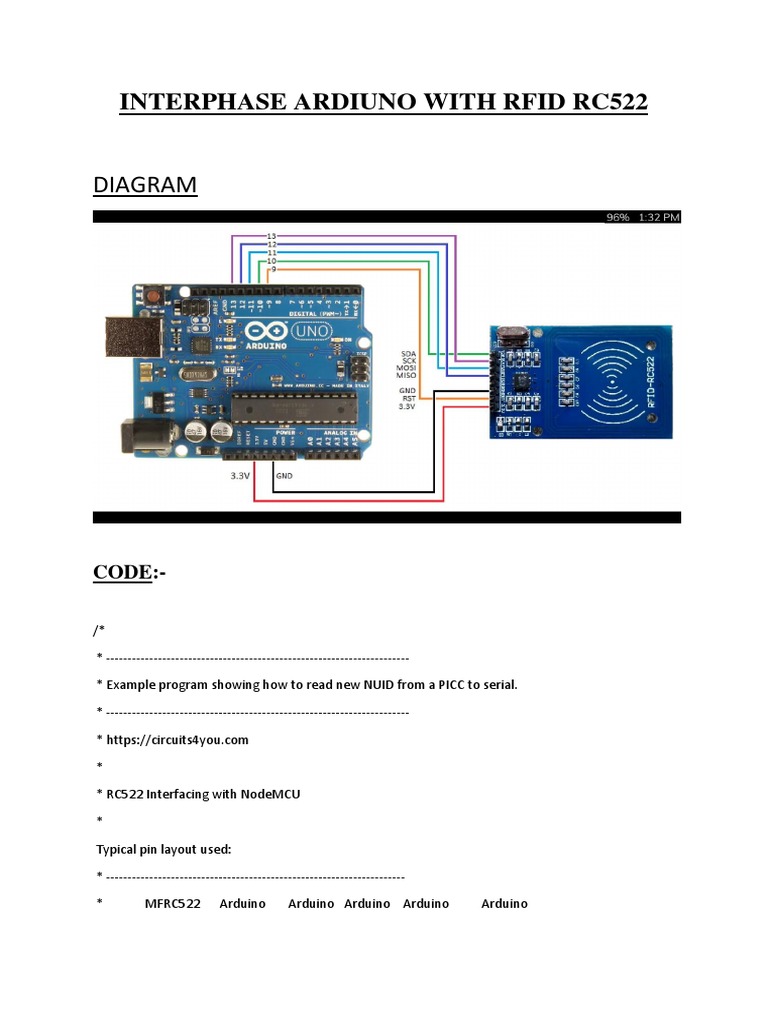 Interphase Ardiuno With Rfid RC522 | PDF | Arduino | Computer Programming