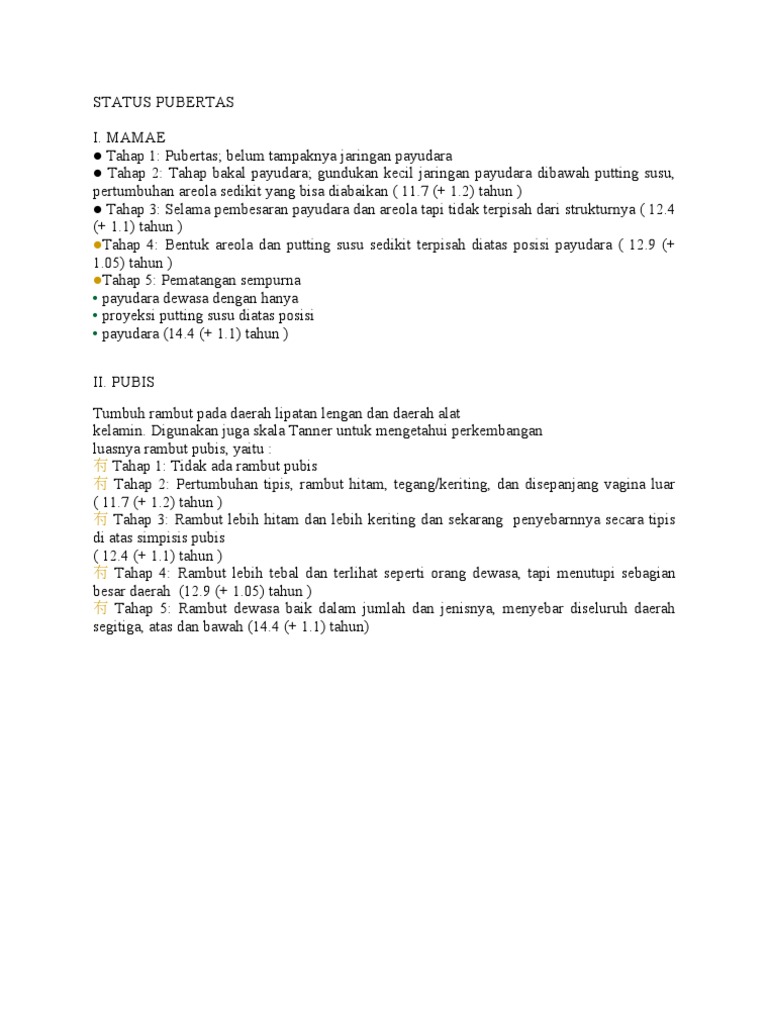 Status Pubertas | PDF