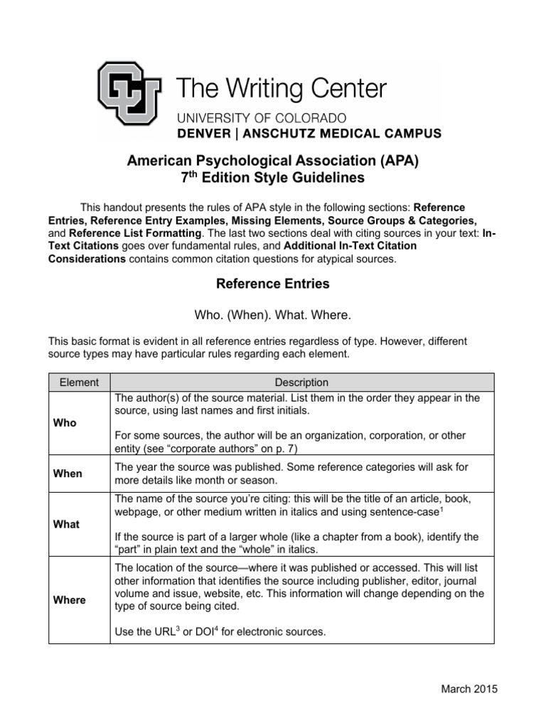 APA 7th Edition Citation Guidelines | PDF | Citation | Apa Style
