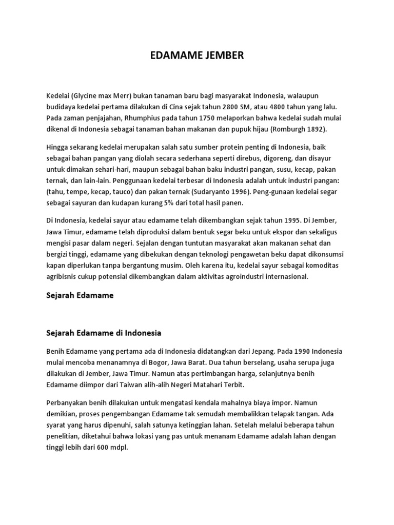 Edamame Jember | PDF