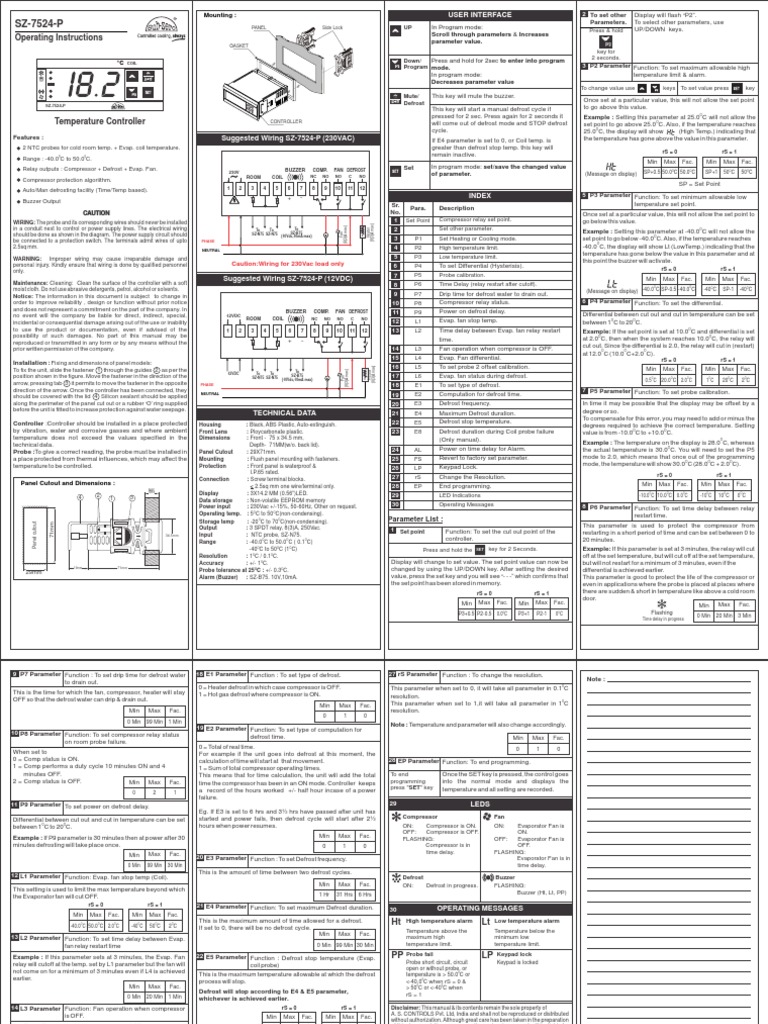 SZ 7524 P | PDF | Parameter (Computer Programming) | Relay