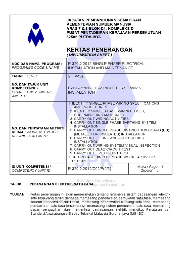 IS - 2 Pepasangan Elektrik Satu Fasa | PDF