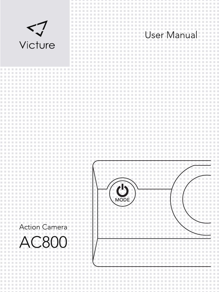 Victure AC800 Action Camera Manual | PDF | Battery Charger | Mobile App
