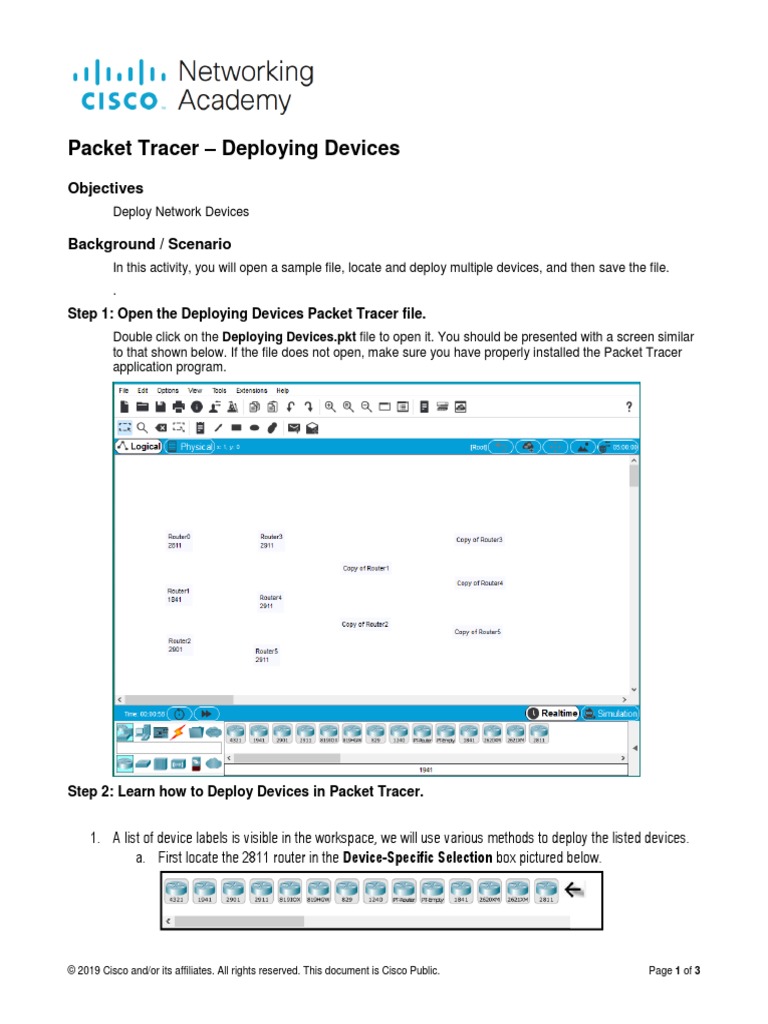 2 1 1 2 Packet Tracer Deploying Devices Pdf Router Computing