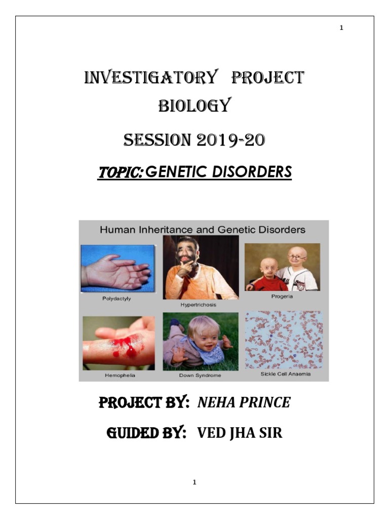 Investigatory Project Biology 2 | PDF | Genetic Disorder | Heredity