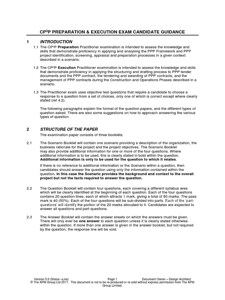 CP3P Prepration & Execution Exam - Candidate Guidance v5.0 | PDF ...