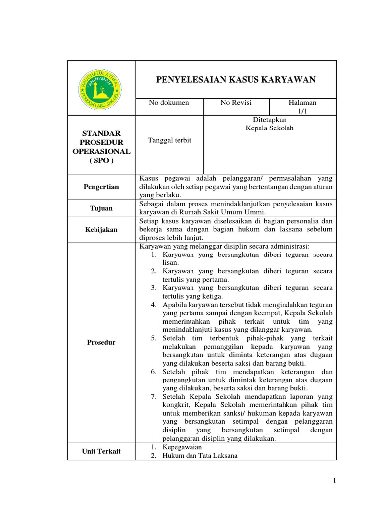 SOP Personalia RA | PDF