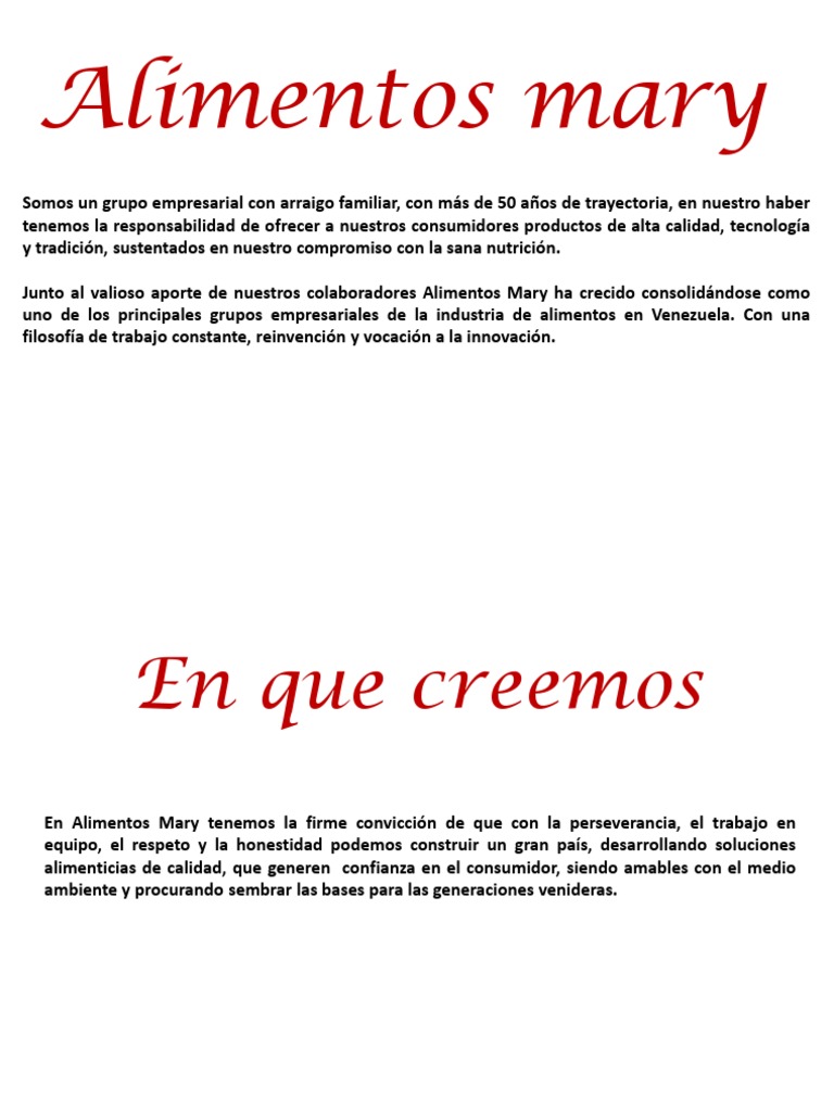 Alimentos Mary | PDF | Cereales | Trigo