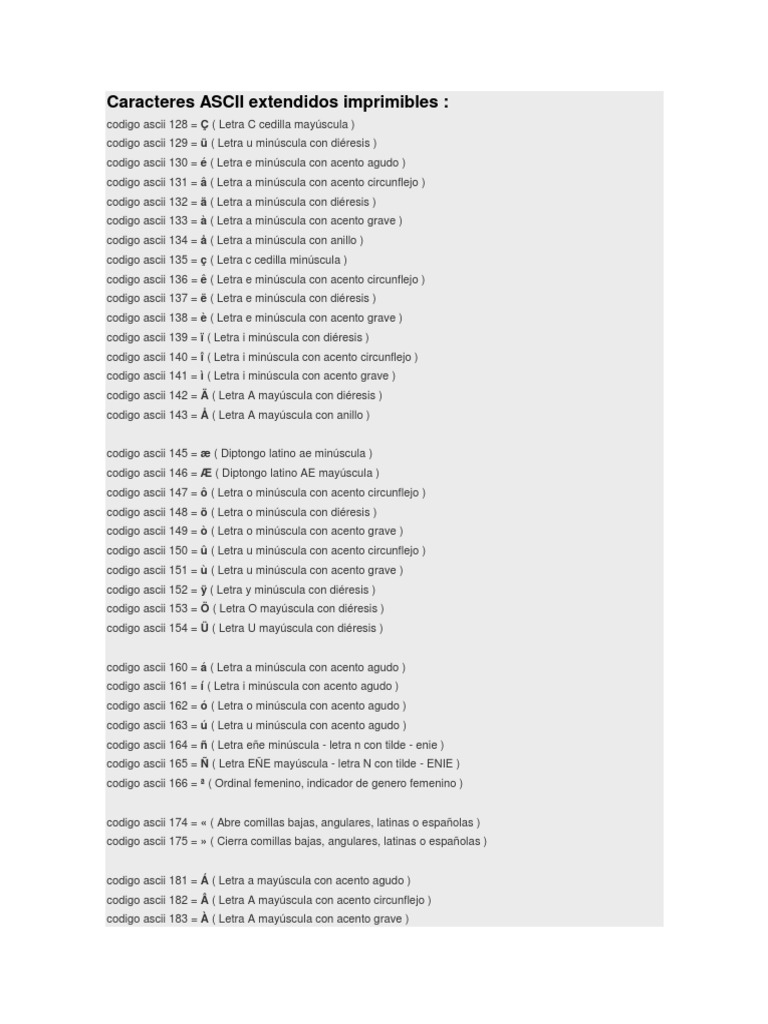 ASCCI | PDF | Ascii | Escritura latina