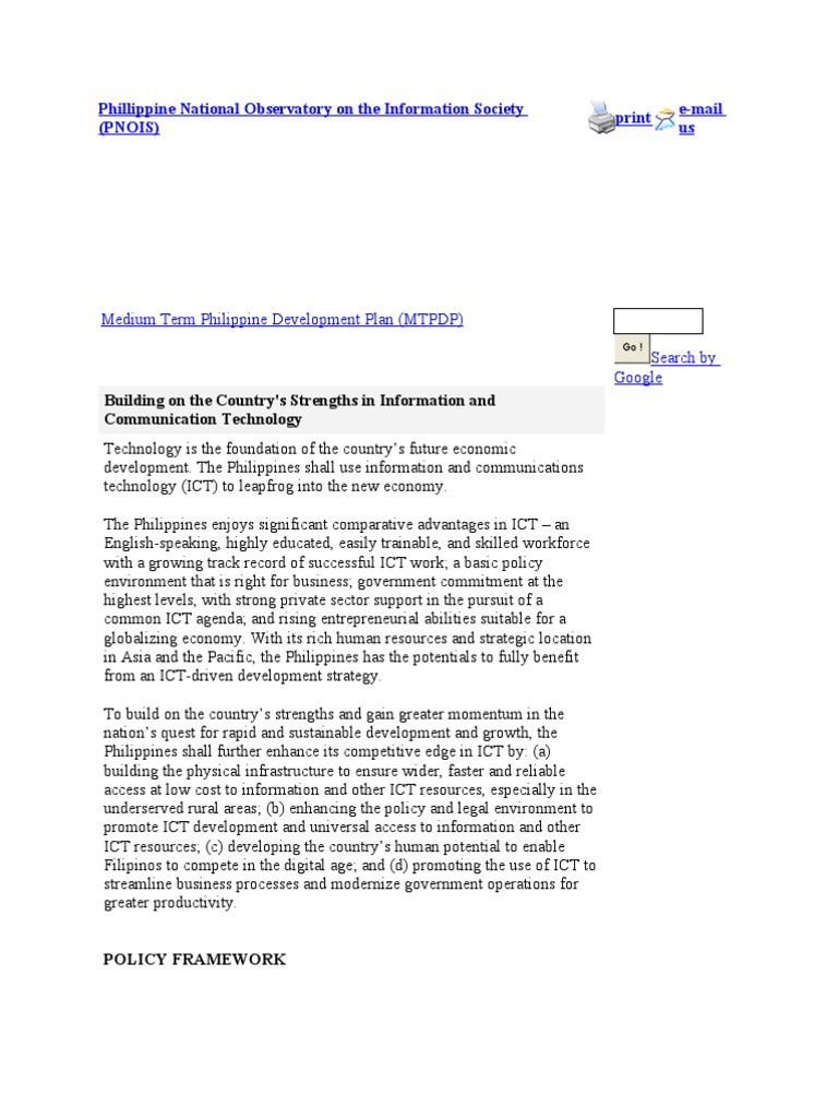 Phil Lip Pine National Observatory On The Information Society | PDF ...