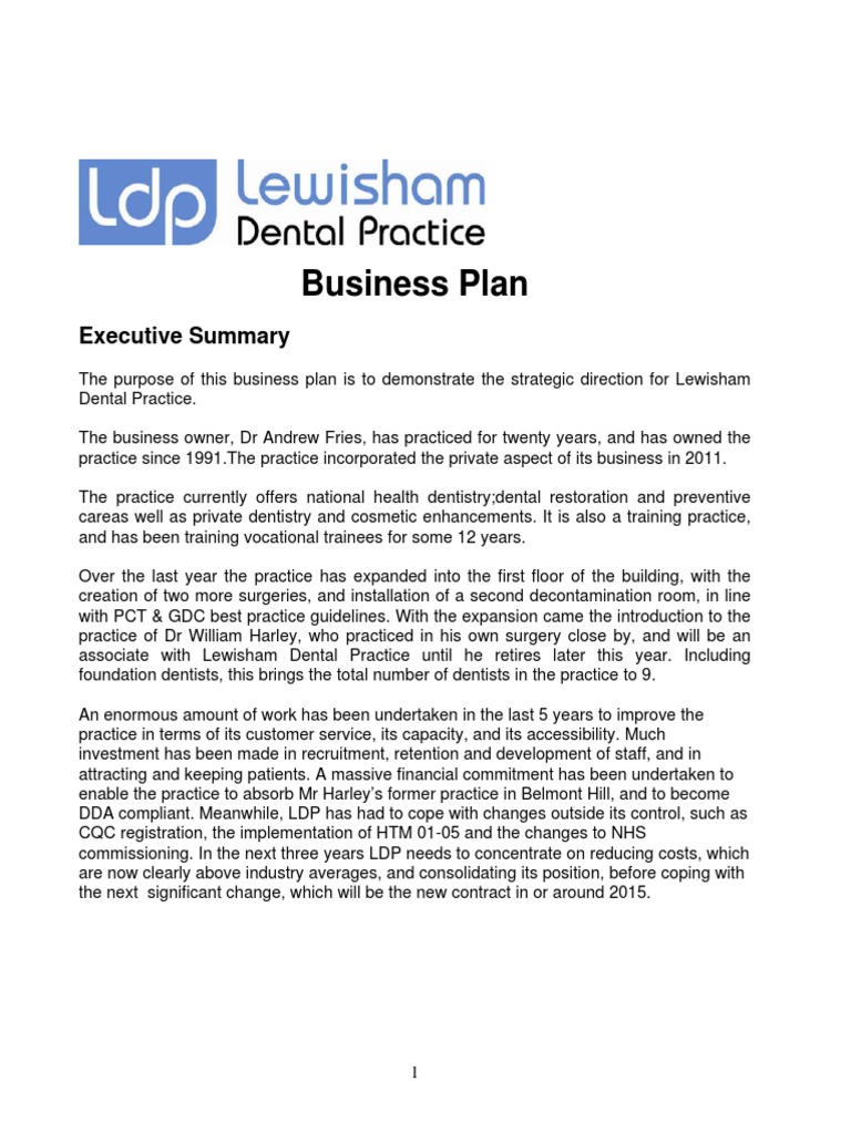 Business Plan PDF | PDF | Dentistry | Human Tooth