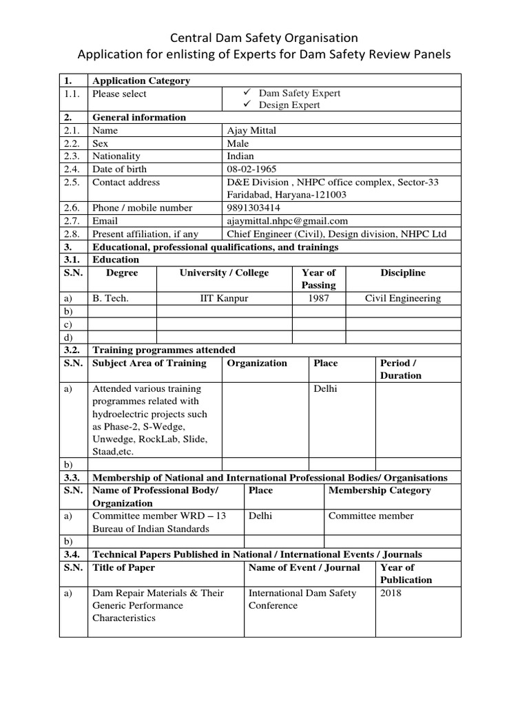 001 - A - DSRP Application Form For Ajay Mittal | PDF | Business