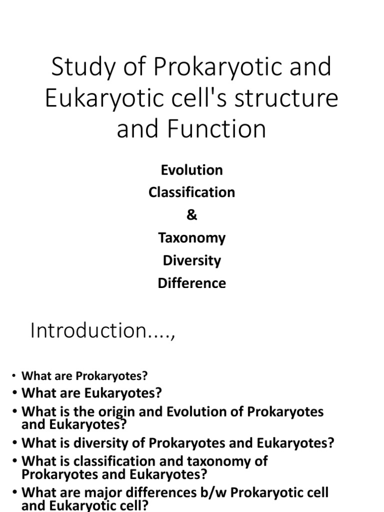 Prokaryotic and Eukaryotic Cell Overview | PDF | Eukaryotes | Cell ...
