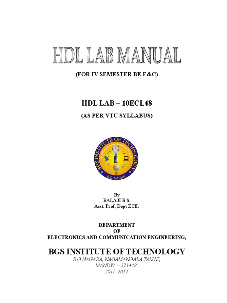 HDL LAB Manual - One | PDF | Logic Gate | Vhdl