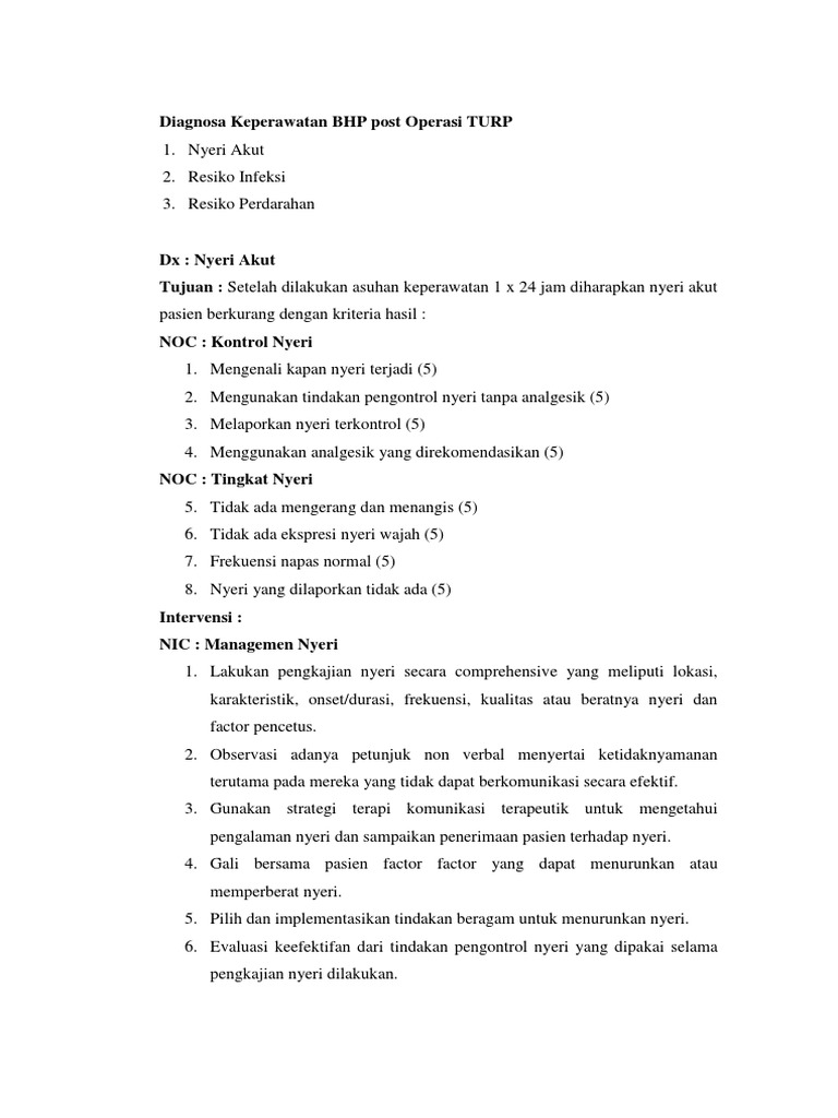 Askep Post Turp BPH | PDF