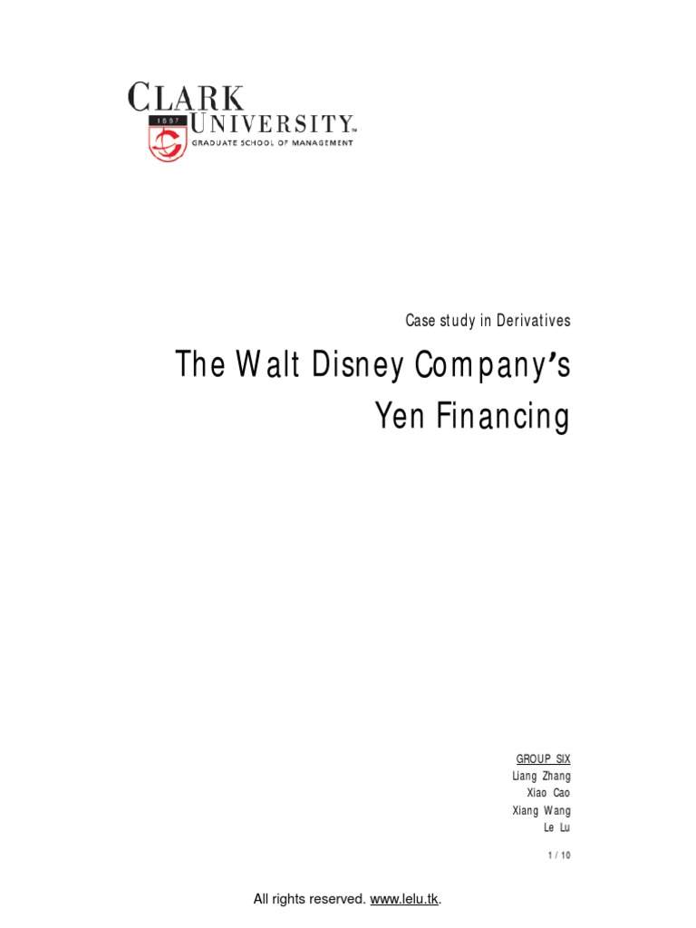 Walt Disney Yen Financing | PDF | Swap (Finance) | Japanese Yen
