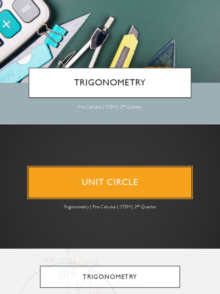 Pre Cal Trigo | PDF | Angle | Trigonometric Functions