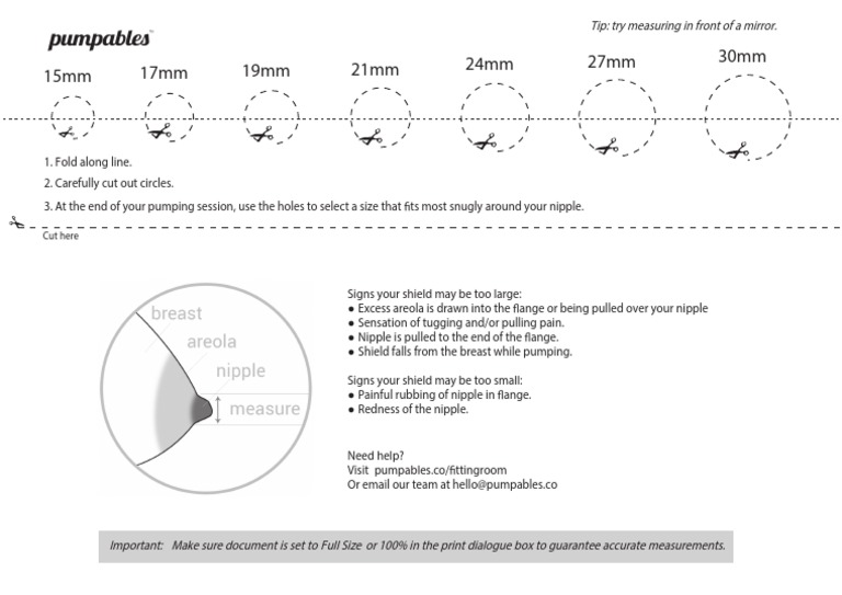 Breast Shield Sizing Guide | PDF