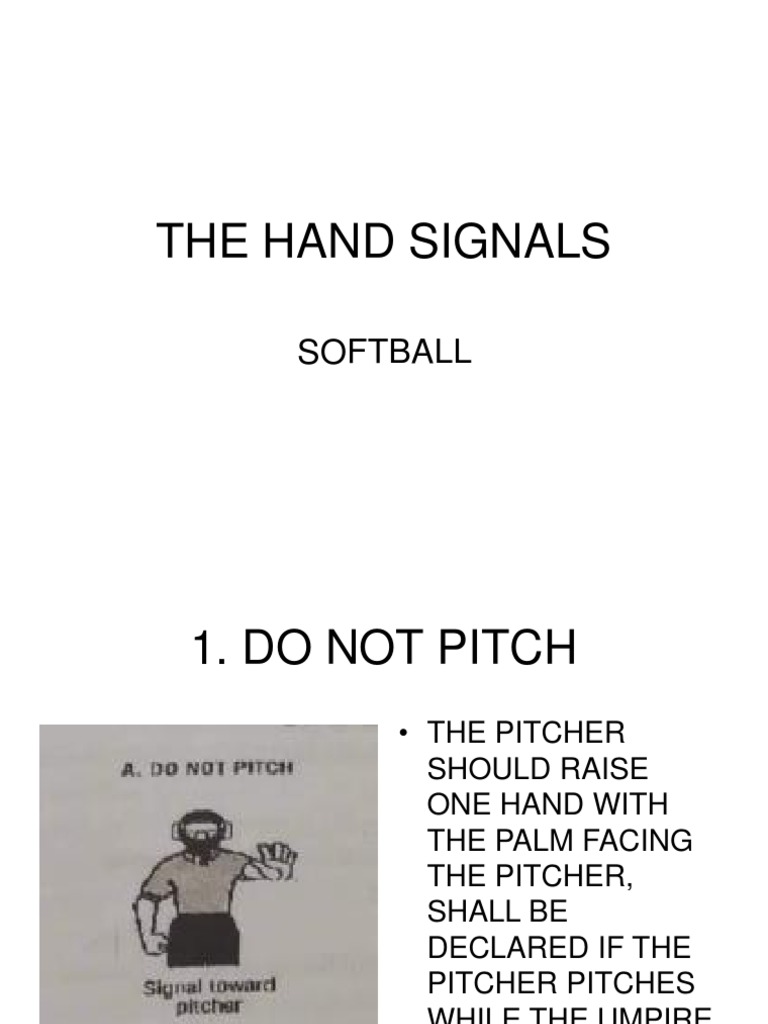 Hand Signals Pe (Softball) | PDF