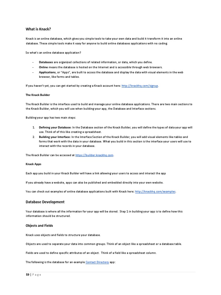 What Is Knack | PDF | Web Application | Databases