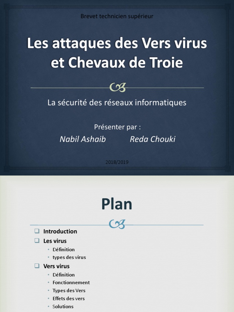 Sécurité - Les Attaques Des Vers Virus | PDF | Virus informatique ...